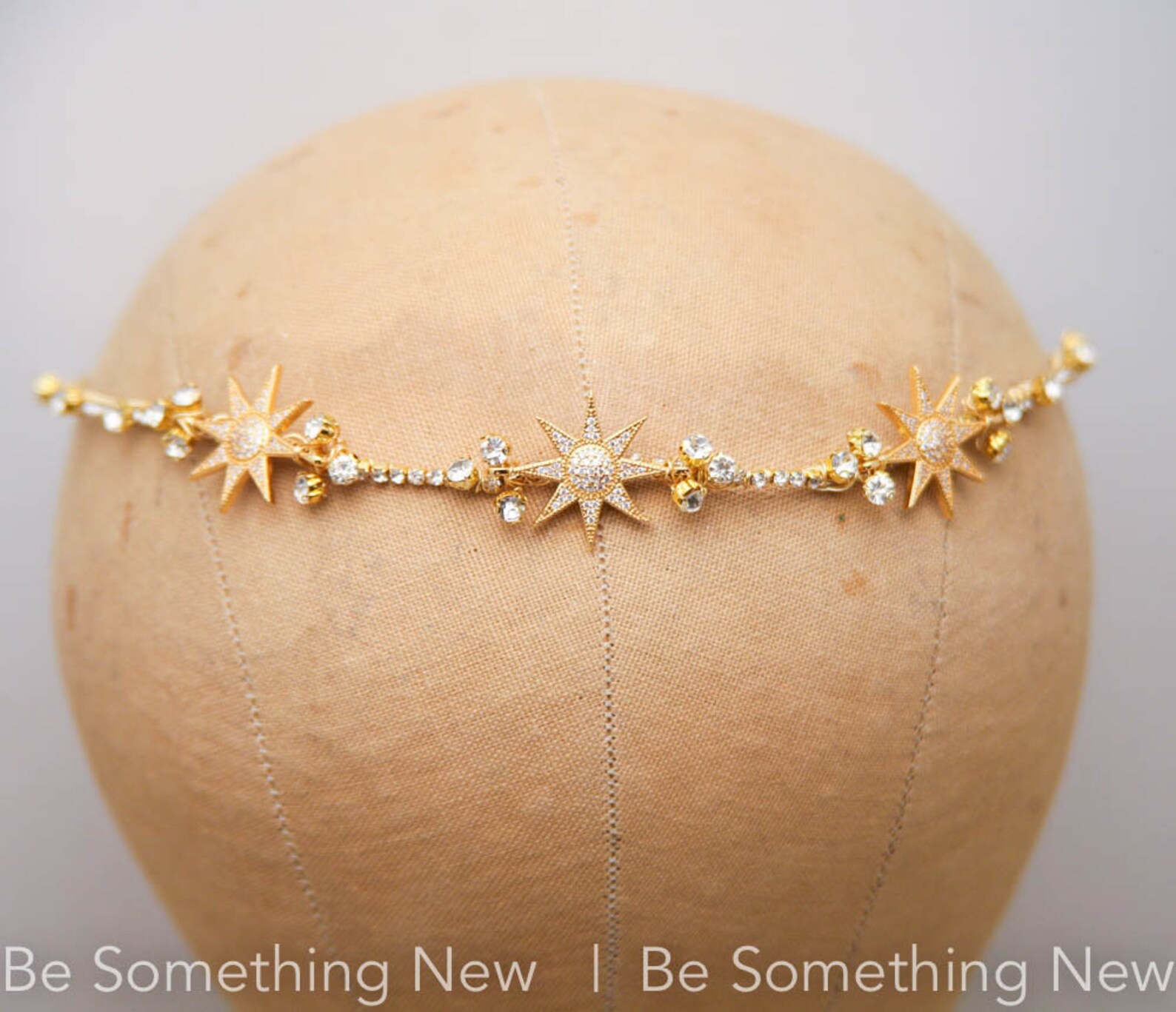 Gold Wedding Headpiece With Golden Stars and Rhinestones - Etsy