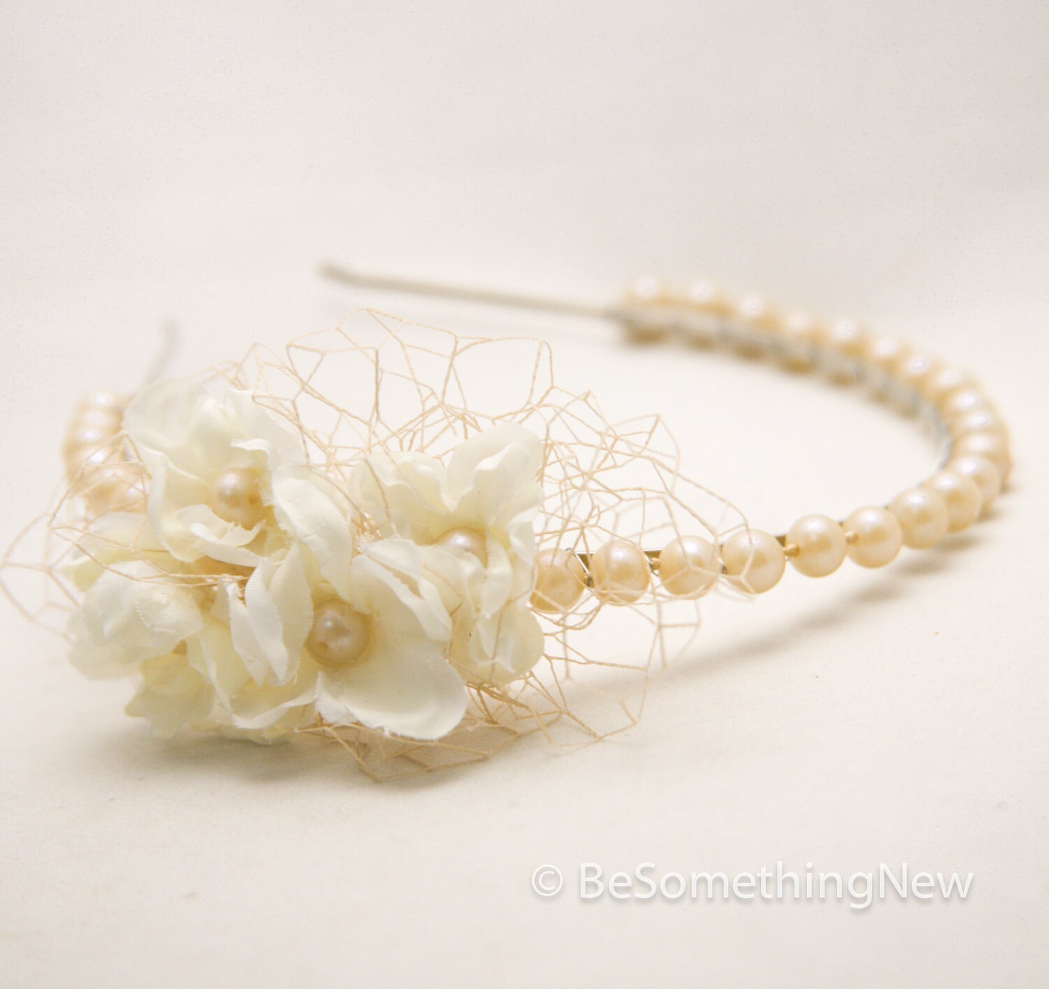 Wedding Hair Vintage Romance Pearl Headband or Wedding Tiara | Etsy