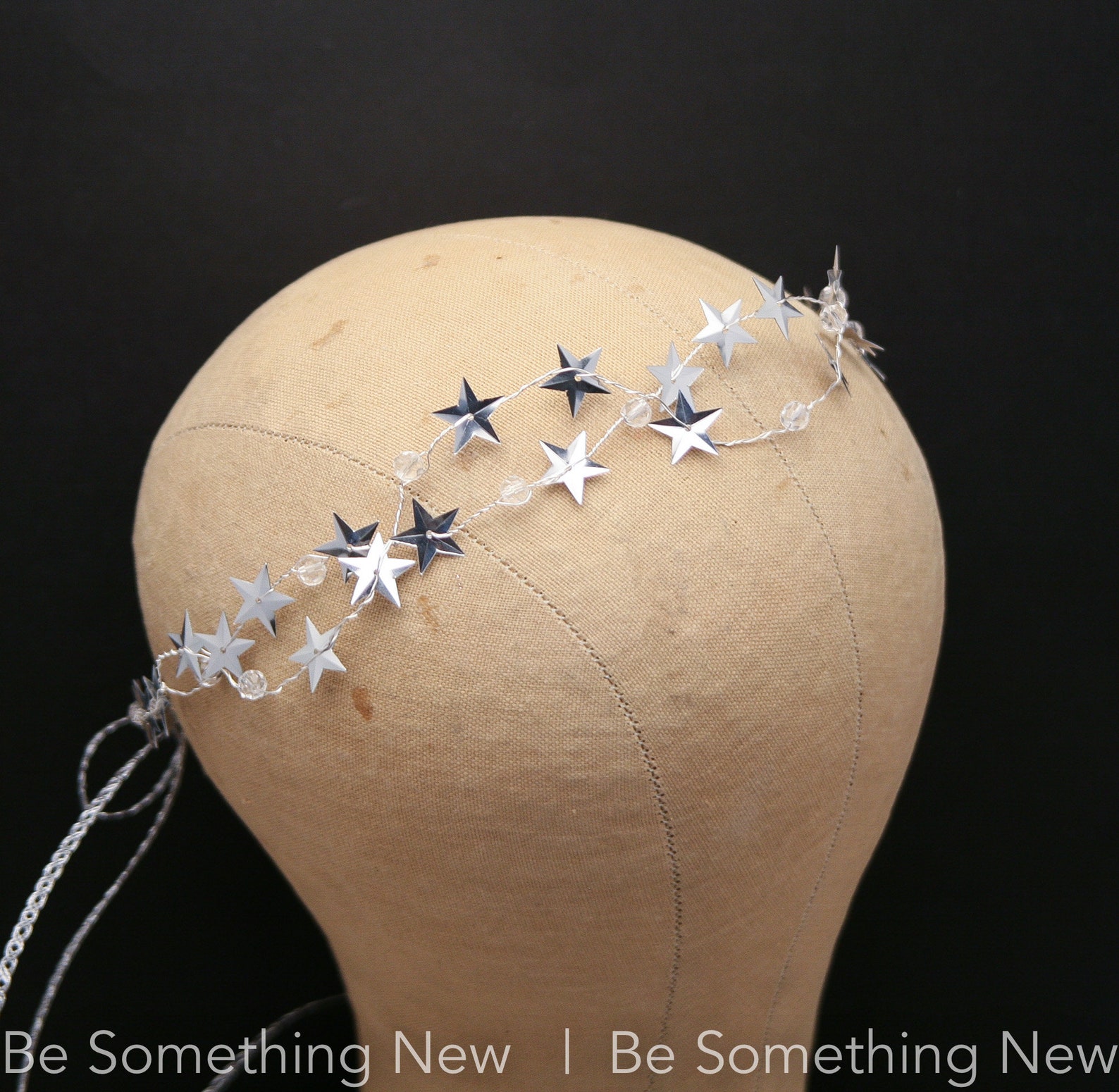 Silver Star Tiara With Crystals Wired Celestial Crown Wedding | Etsy