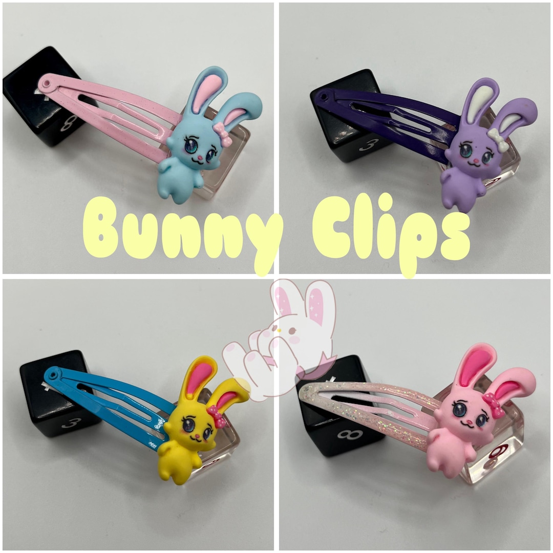 Bunny Hair Clip~ Hair Bow|cutecore | Gyaru |kidcore| Cabochon Clip ...