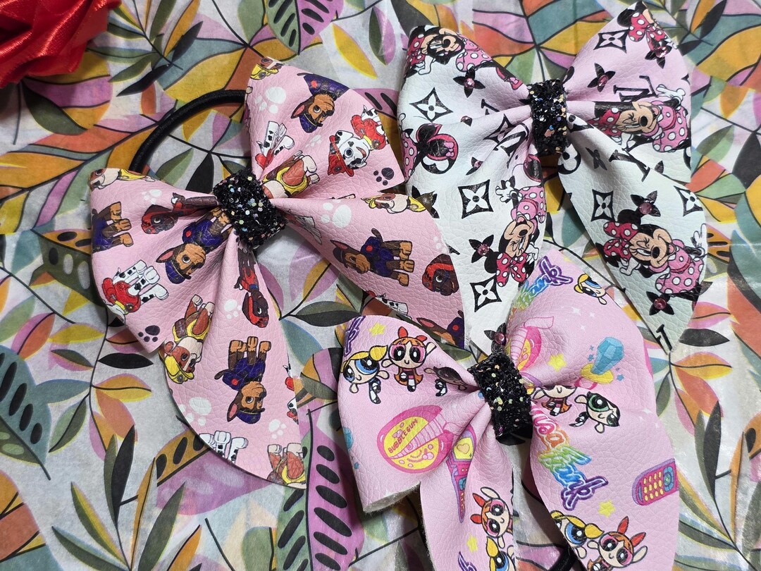 Disney, 90s, and Paw Patrol Inspired Faux Leather Bows. - Etsy