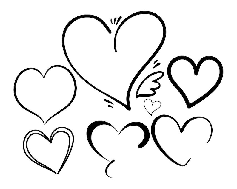 Heart Svg Bundle, Heart Png Bundle, Hand Drawn Heart Svg, Heart Clipart ...
