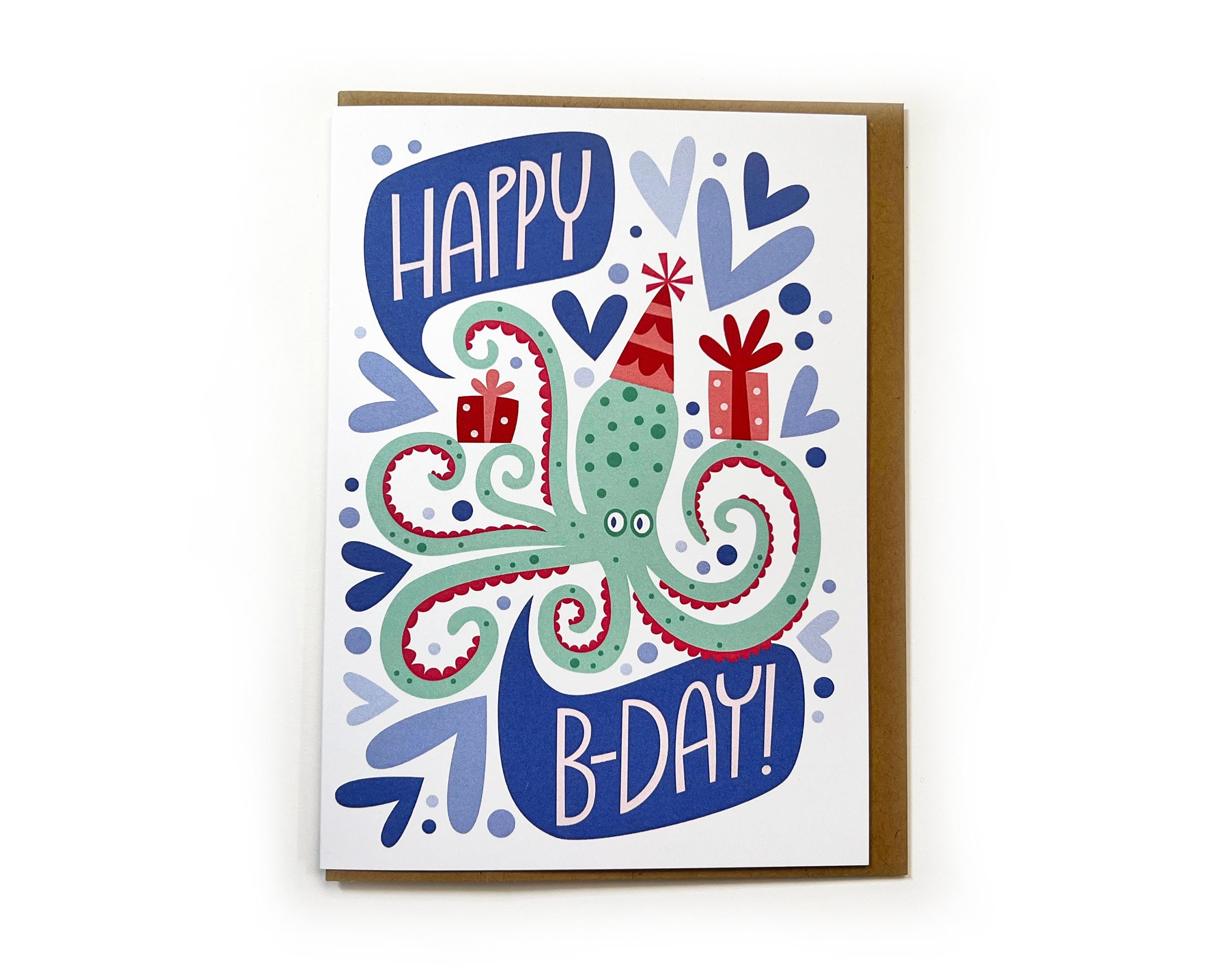 Happy Birthday Octopus Card - Etsy