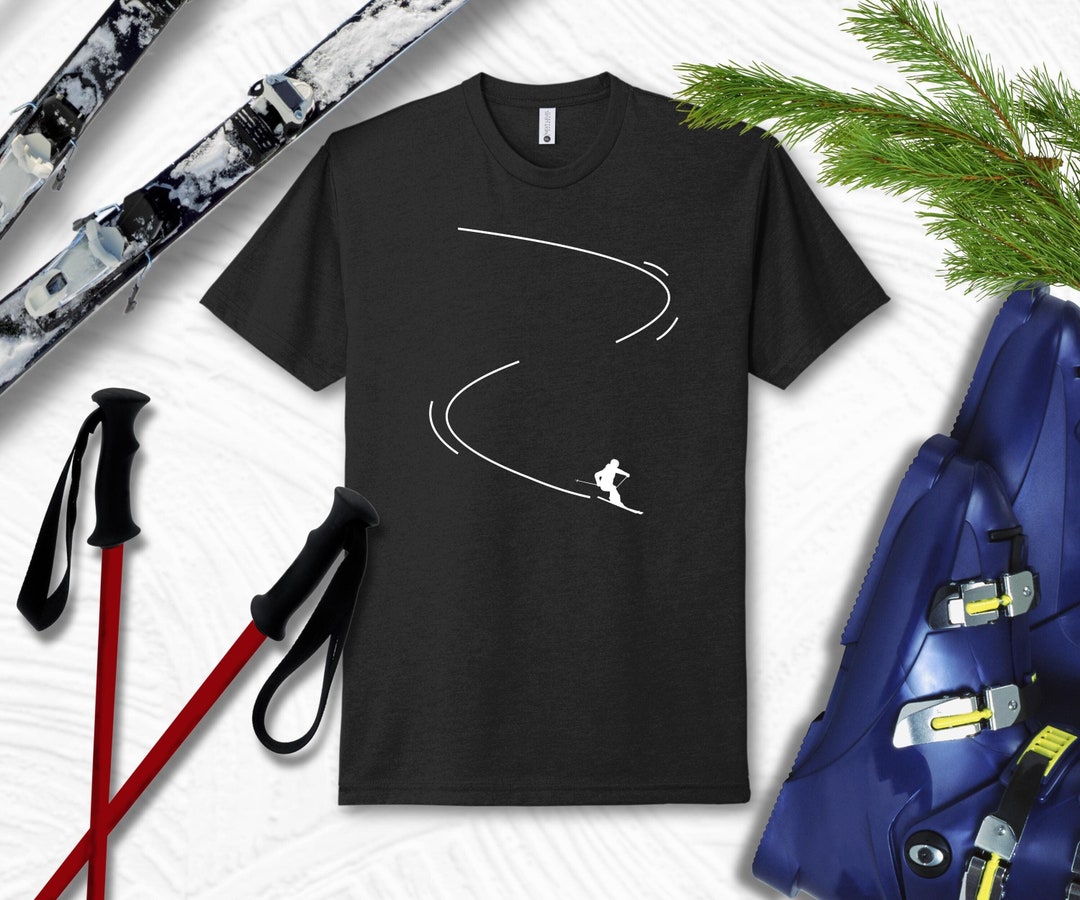Skiing Lines T-shirt: Winter Sports Tee, Ski Lover Apparel - Etsy
