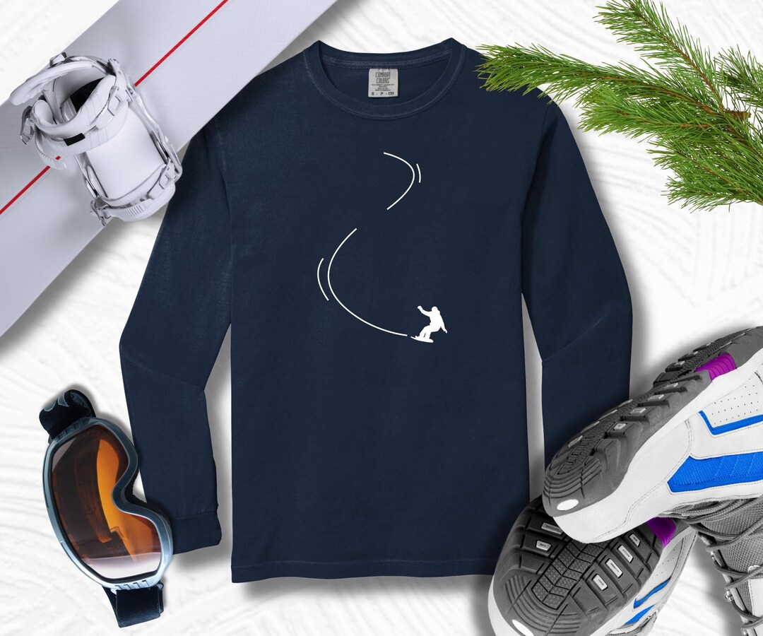 Snowboarding Lines, Snowboard Long Sleeve Shirt, Winter Sports Shirt ...