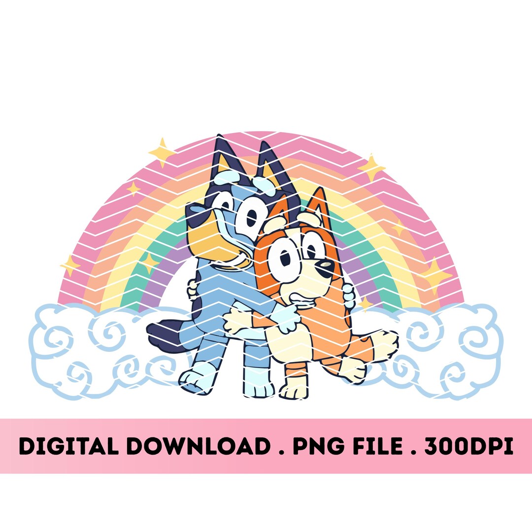 Bluey Rainbow Png, Bluey Birthday Png, Bluey Png, Bingo Png, Bluey and ...