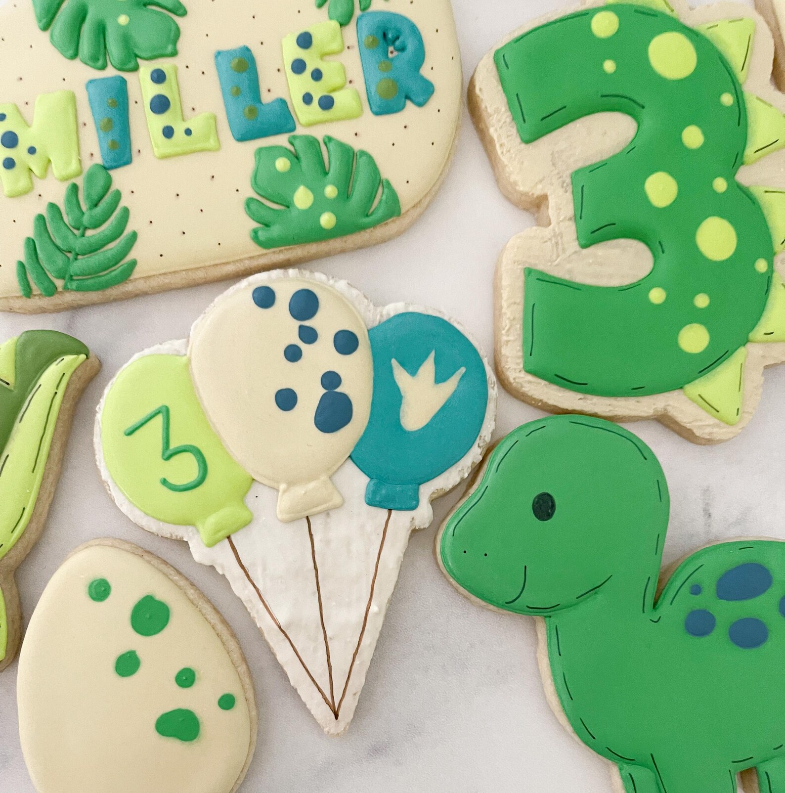 Three Rex Cookies, Dinosaur Birthday Cookies, Boy Birthday Theme, Girl ...