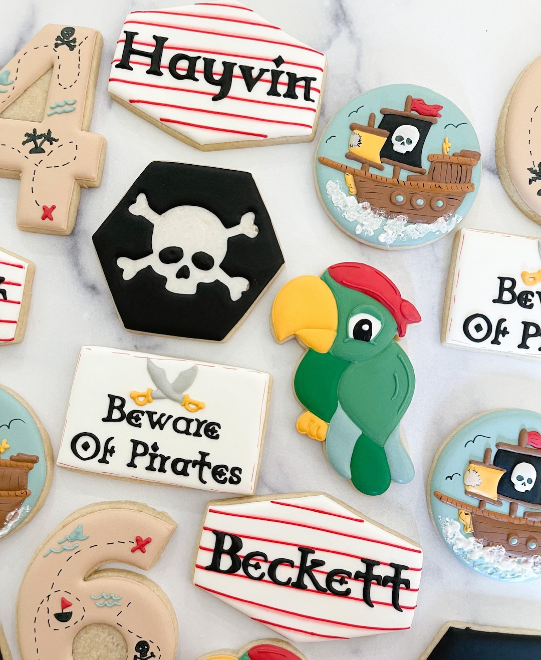 Pirate Themed Birthday Cookies, Pirate Cookies, Boy Birthday Themed ...