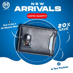 Bat ID Wallet - Leather Wallet With Super Hero Mask - Wallet for Him ...