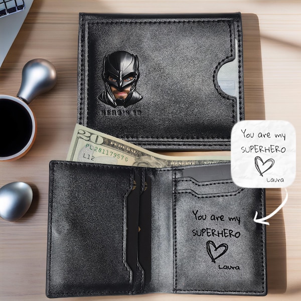 Bat Man Id Wallet - Etsy