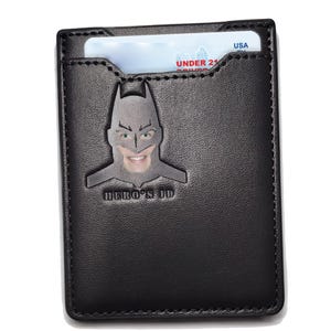 Bat ID Wallet - Leather Wallet With Super Hero Mask - Wallet for Him ...