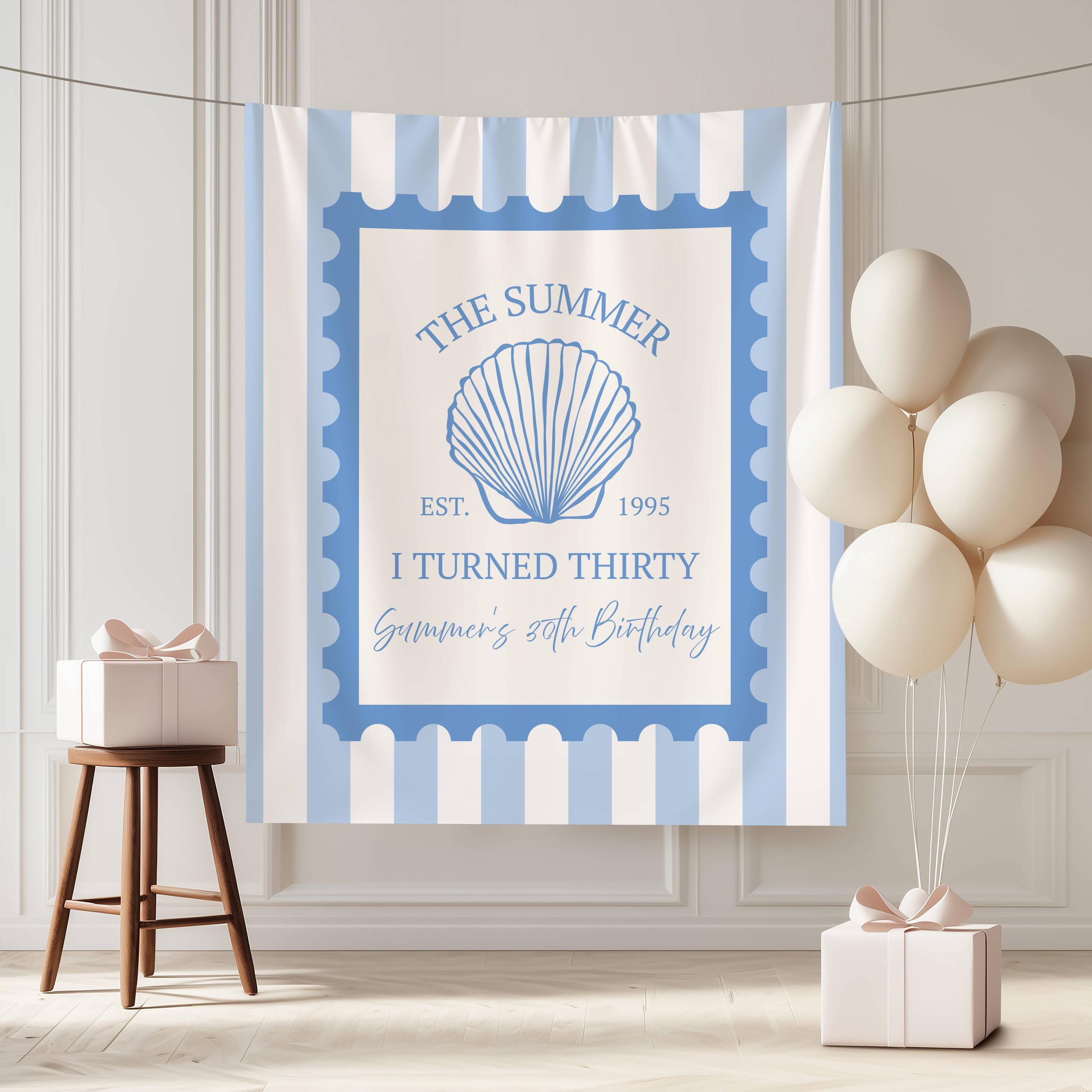 The Summer I Turned Birthday Banner, Personalized Any Age Backdrop ...