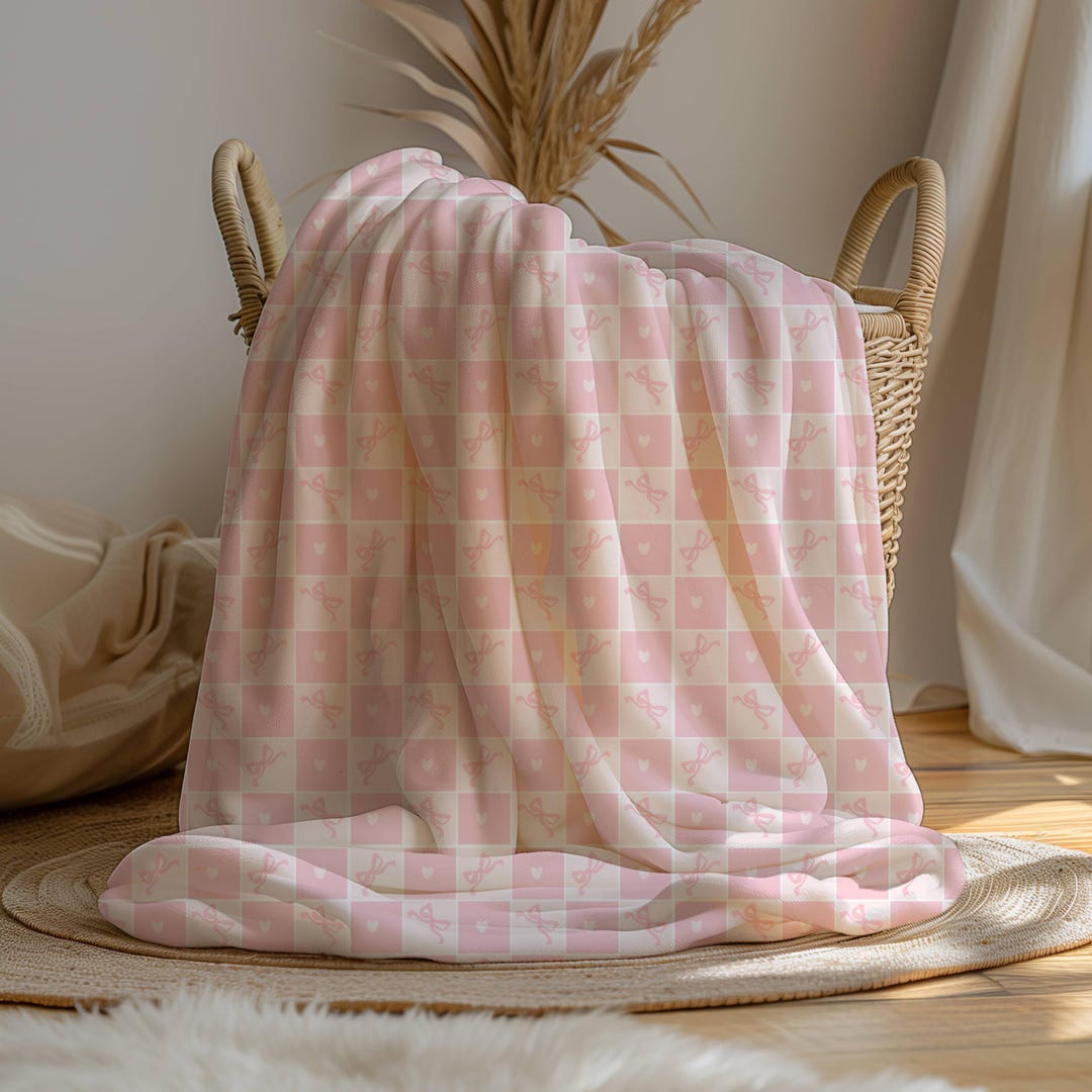 Pretty in Pink Bow Blanket - Shabby Chic Decor - Preppy Gift for ...
