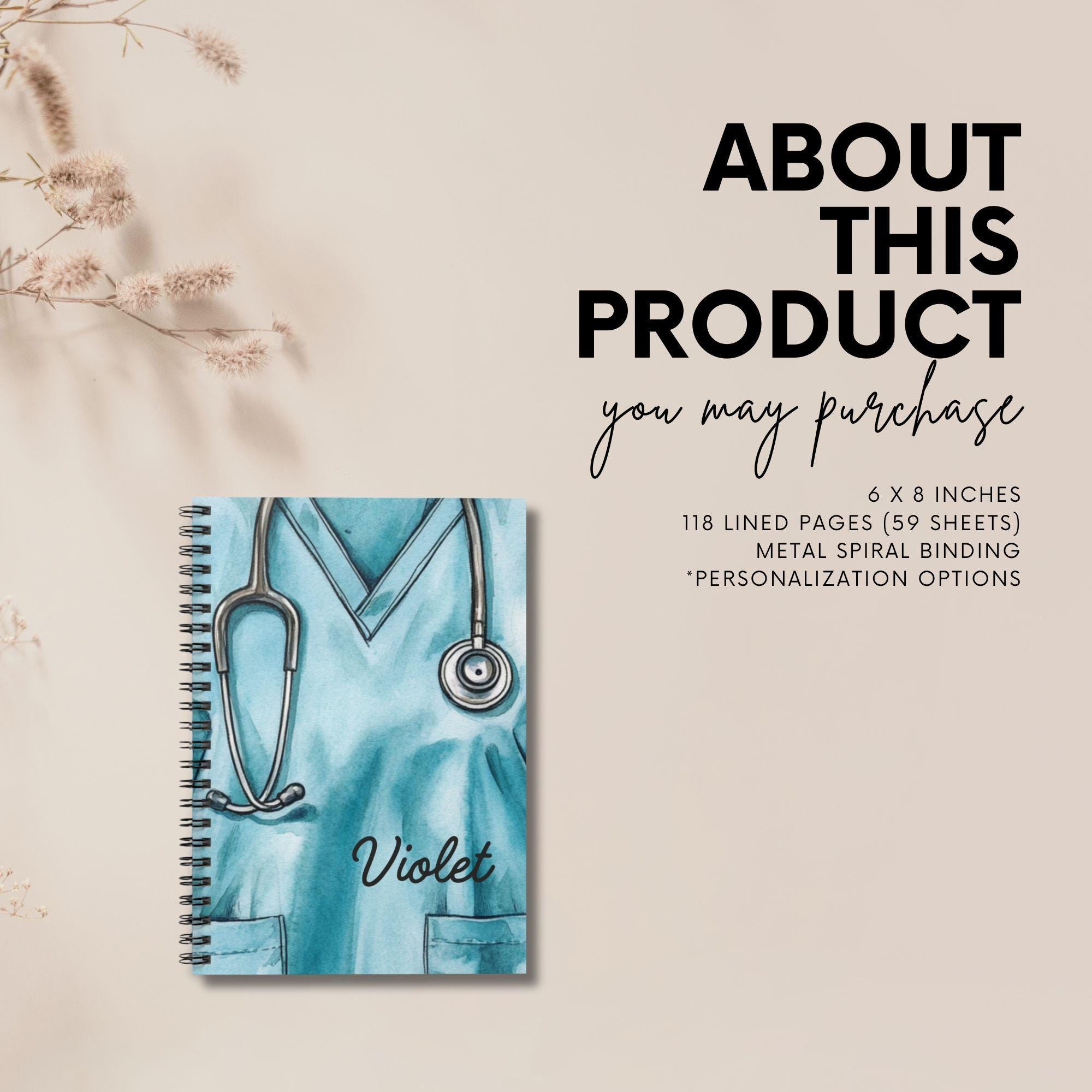 Personalized Nurse Notebook, Custom Nurse Gift, Nursing Student Journal ...