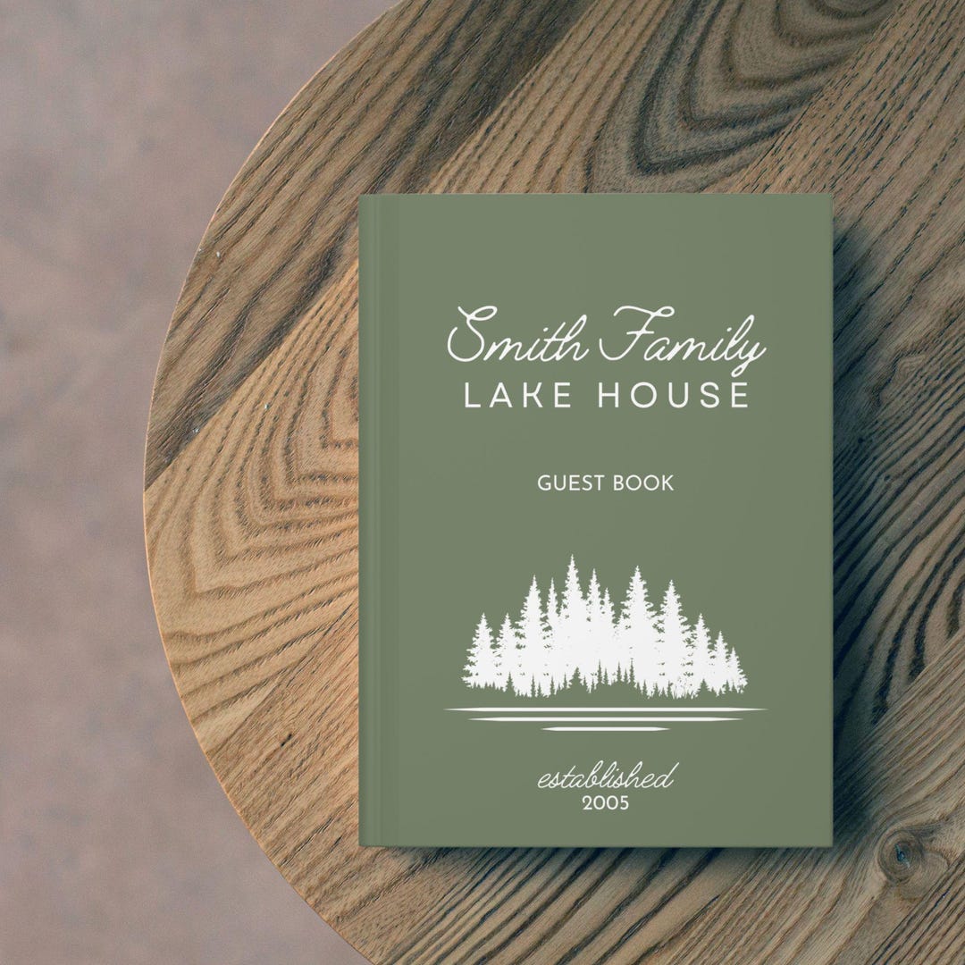 Personalized Lake House Guest Book Custom Journal for Cabin Unique ...