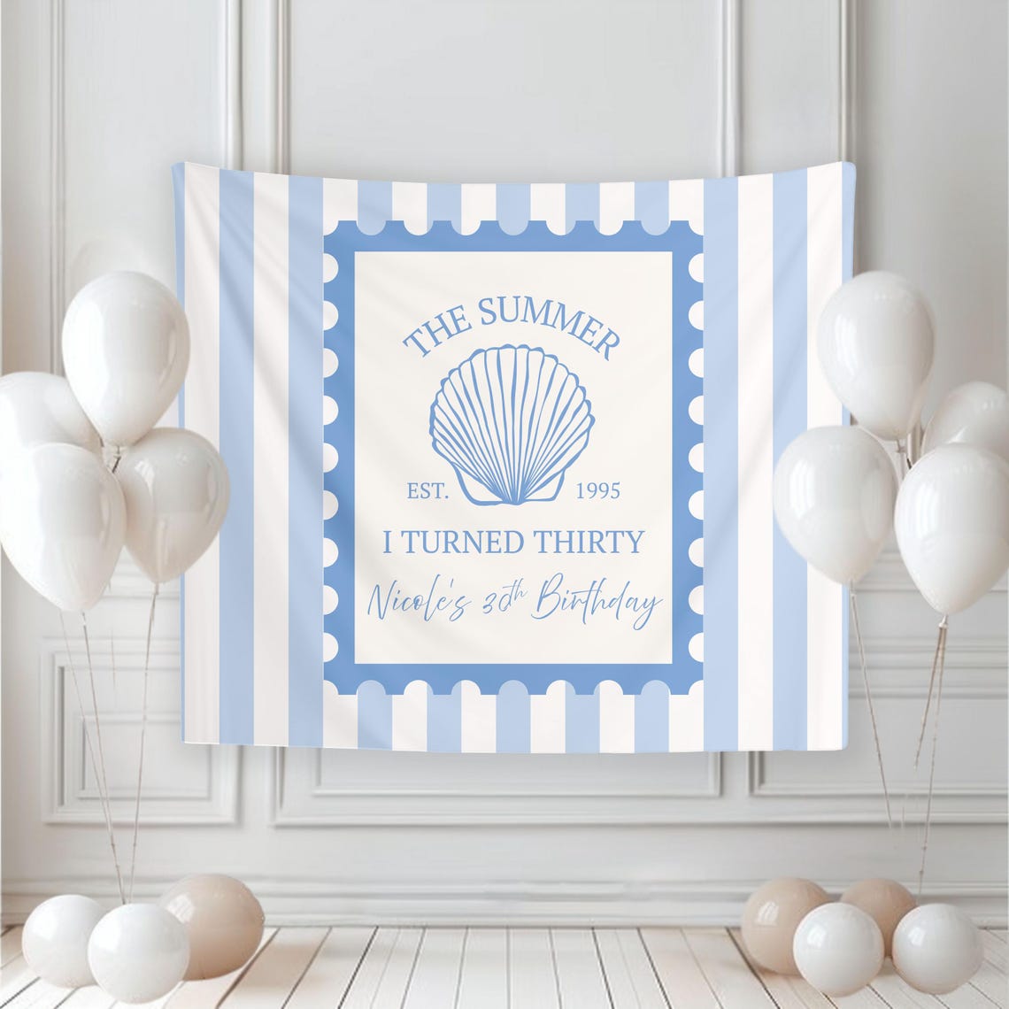The Summer I Turned Birthday Banner, Personalized Any Age Backdrop ...