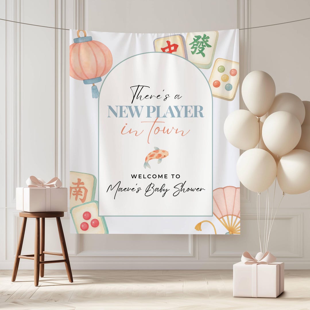 Mahjong Baby Shower Banner, Unique Party Ideas, Fun Decor, Gifts for ...