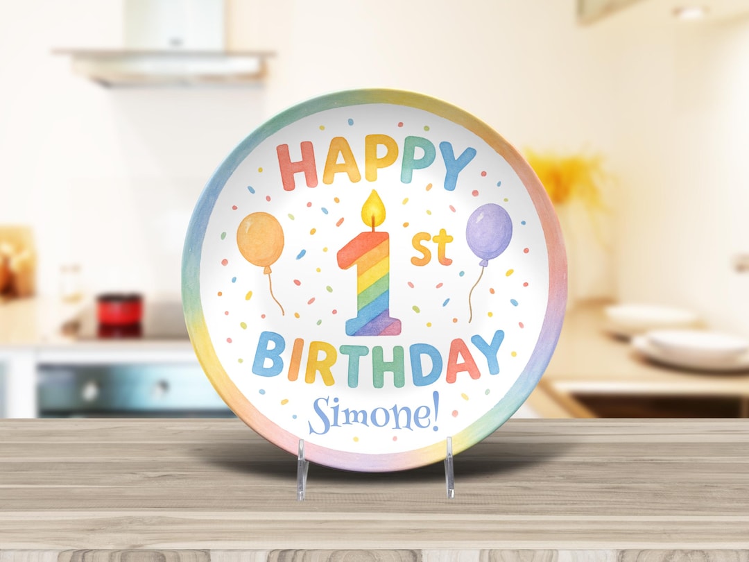Personalized First Birthday Plate, 1st Birthday Custom Keepsake Gift ...