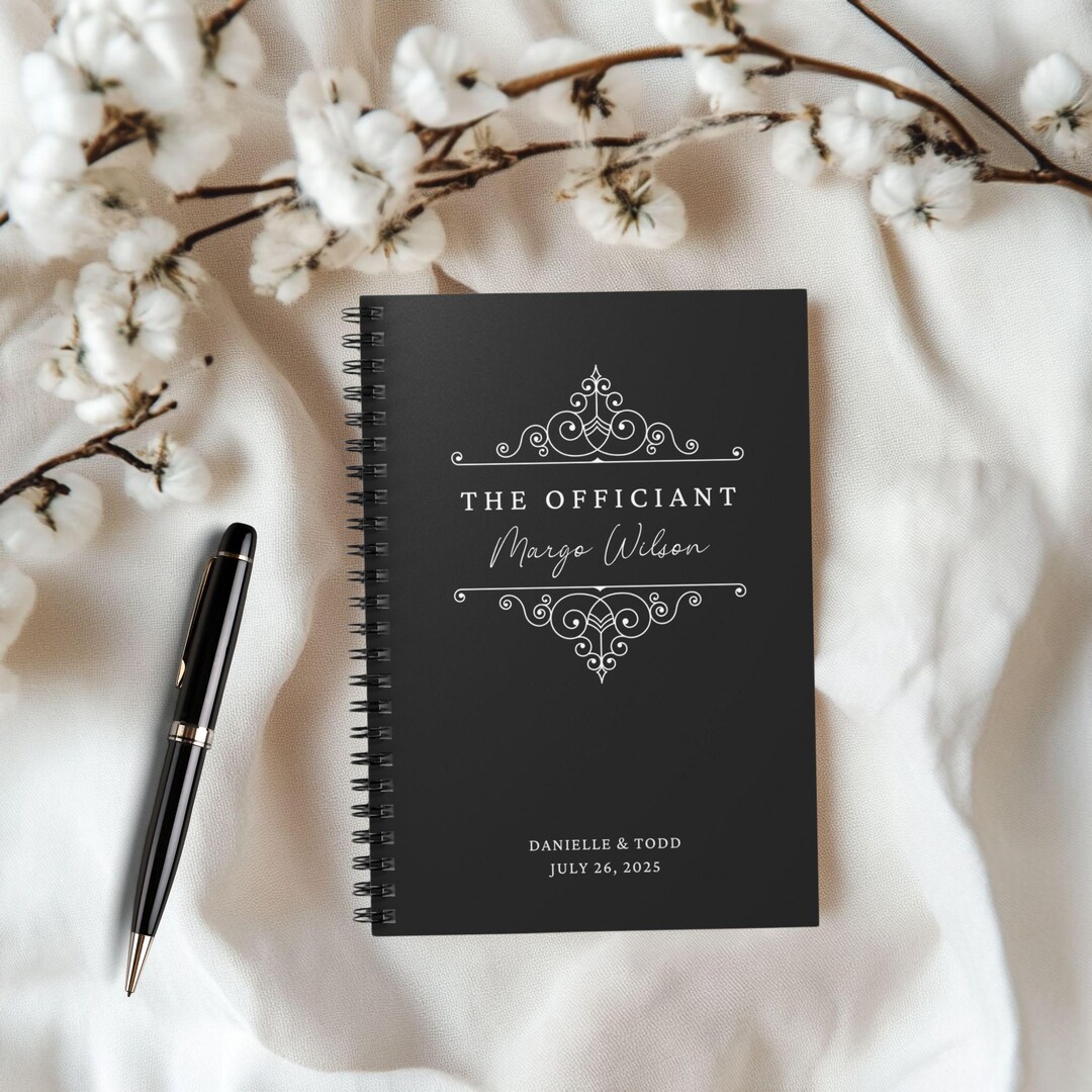 Personalized Officiant Notebook Custom Lined Journal for Wedding ...