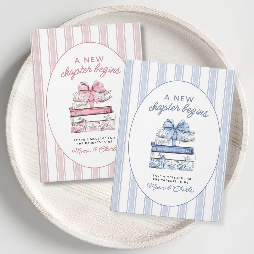 New Chapter Baby Shower Guest Book, Personalized Wishes for Baby ...