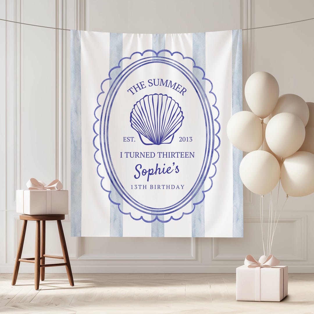 The Summer I Turned 13 Banner, Custom Birthday Decor, Photo Backdrop ...