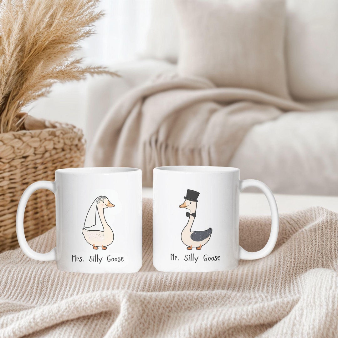 Mr and Mrs Silly Goose Mugs, Funny Wedding Gift for Couples ...