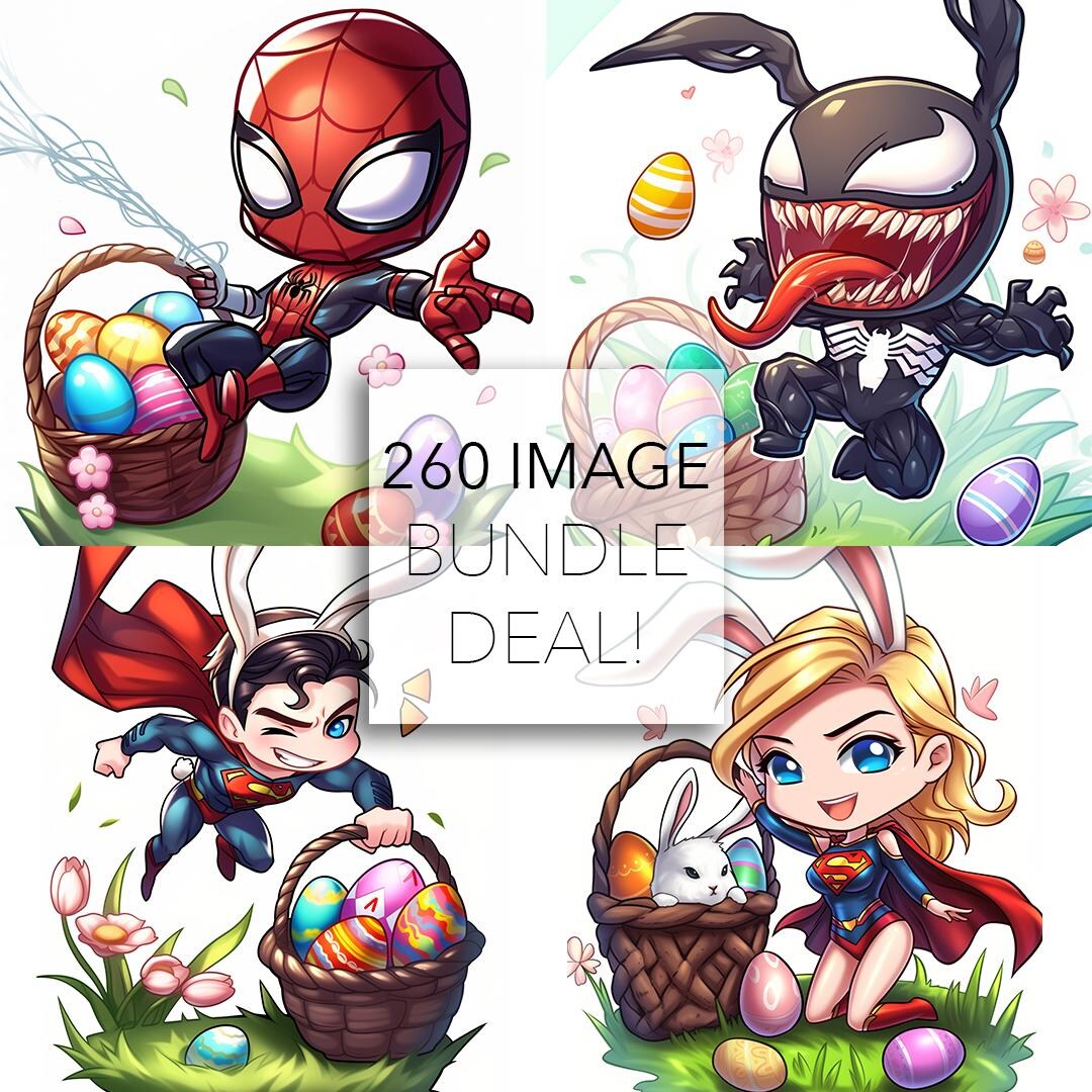 Super Hero Easter Bundle Make Your Own Easter Card Digital Print Marvel ...