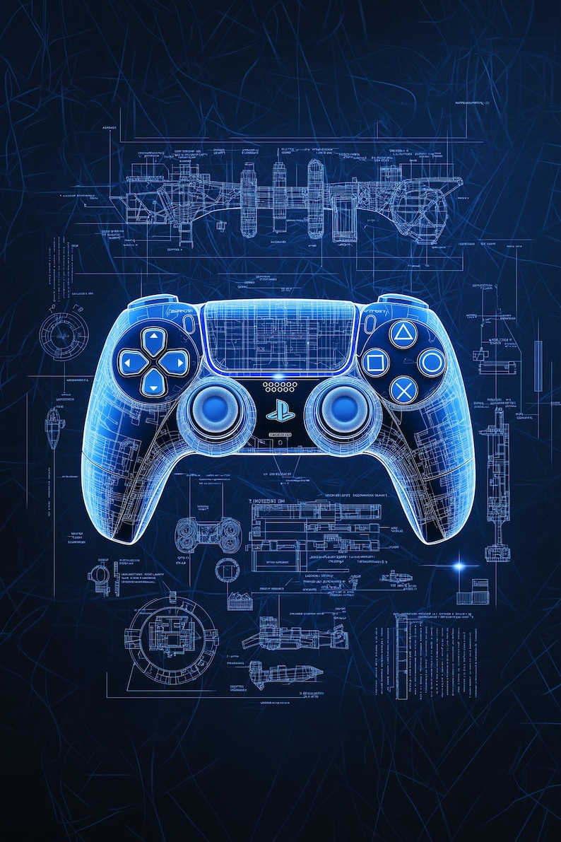 Gamer Blueprint Bundle Playstation Xbox PRINTABLE WALL ART Digital ...