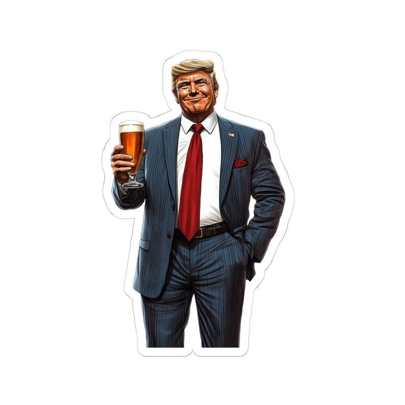 President Donald Trump Beer 2 Kiss-cut Stickers - Etsy