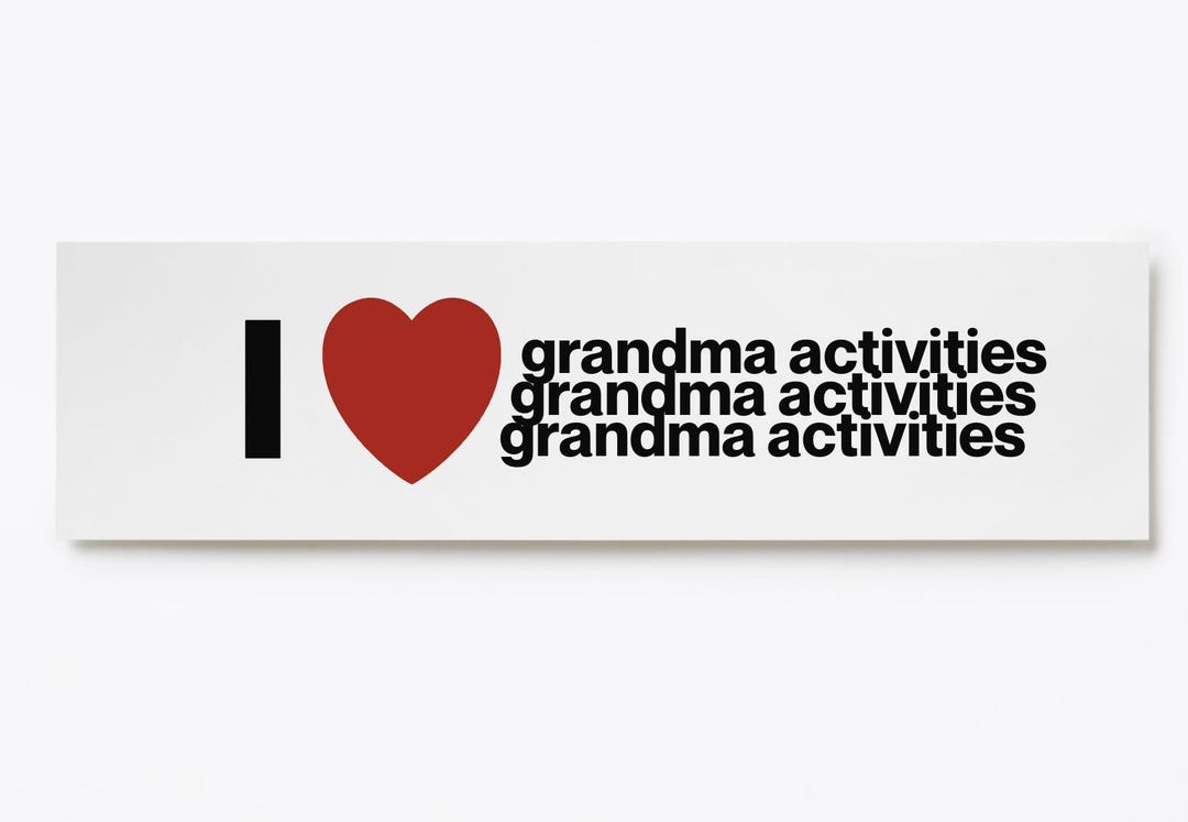 I Love Grandma Activities Bumper Sticker, Fun Car Decor, Gift for ...