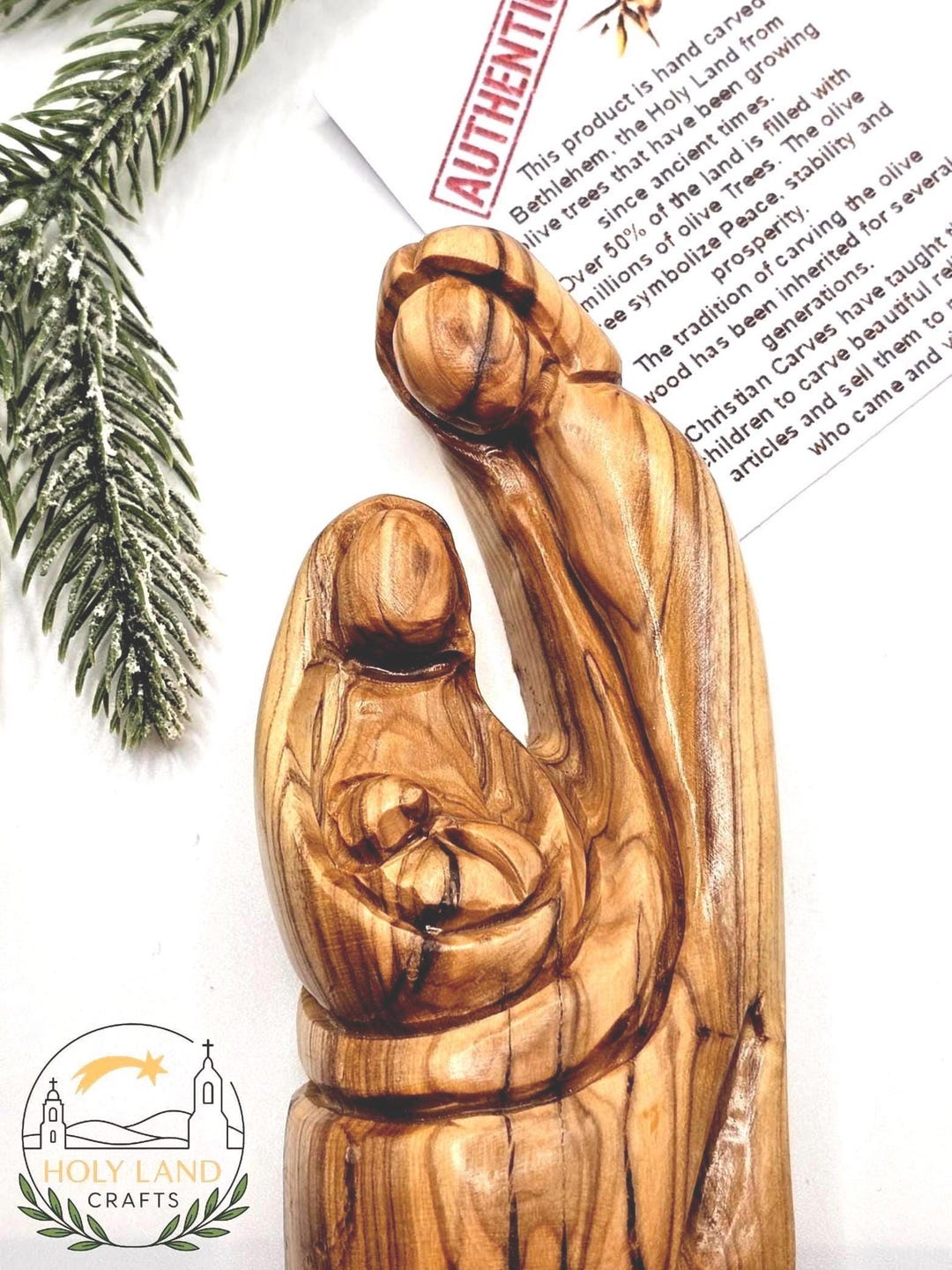 Faceless Holy Family Statue – Handmade Olive Wood Figurine From ...