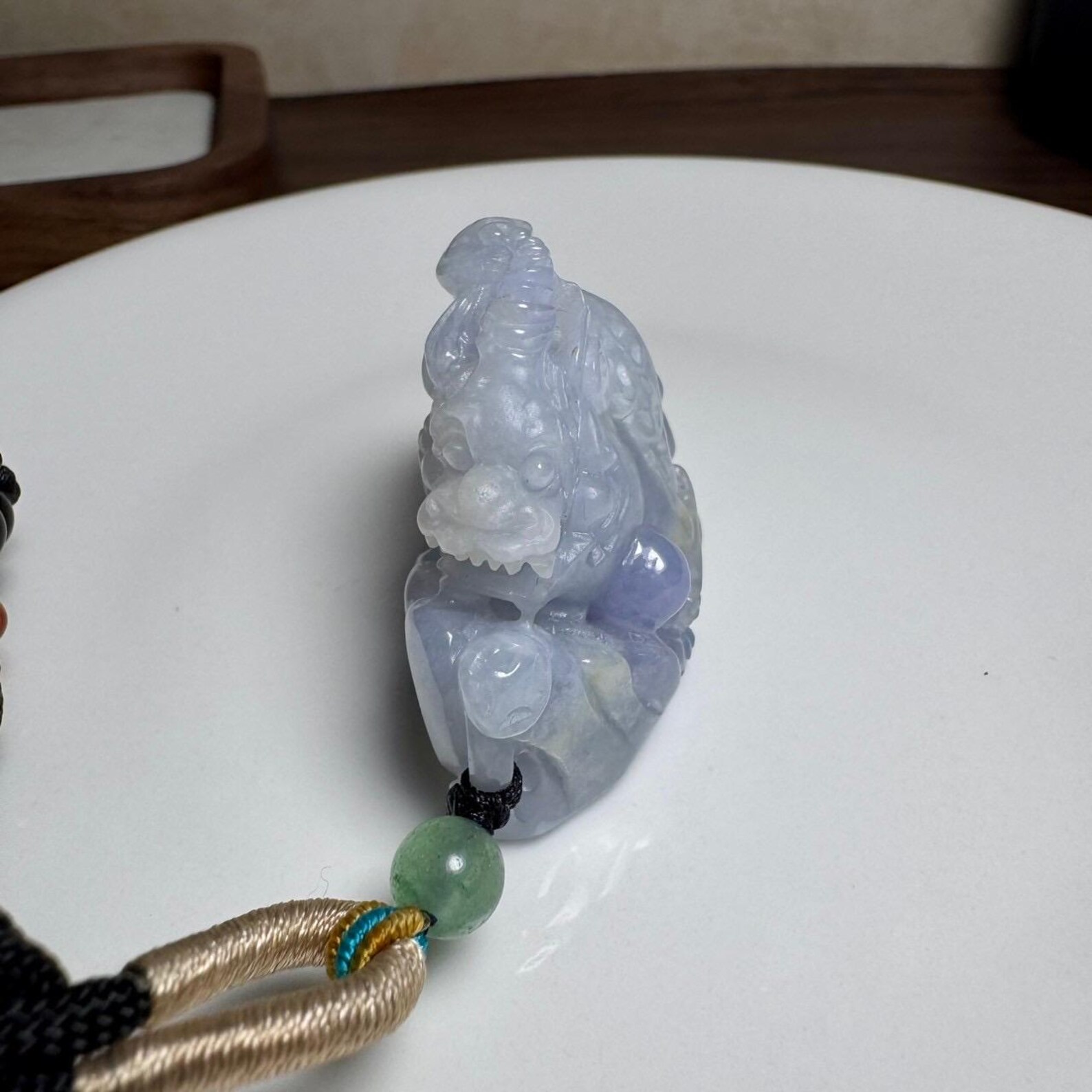 Certified Burmese Type A Jadeite Pixiu Statue | 3d-carved Blue Lavender ...