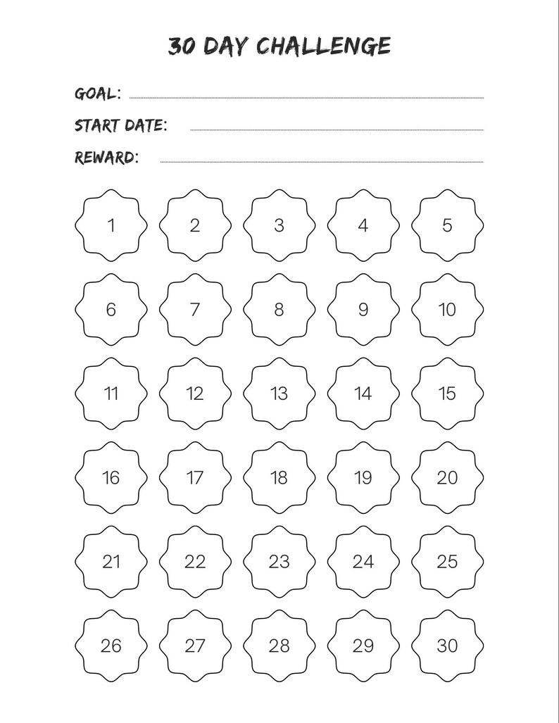 30 Day Goal Challenge - Etsy