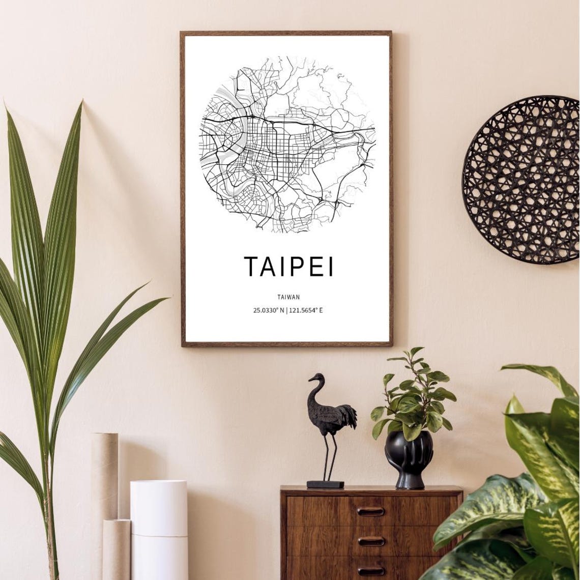 Taipei City Map Art, Minimalist City Art, Minimal City Art Printable ...