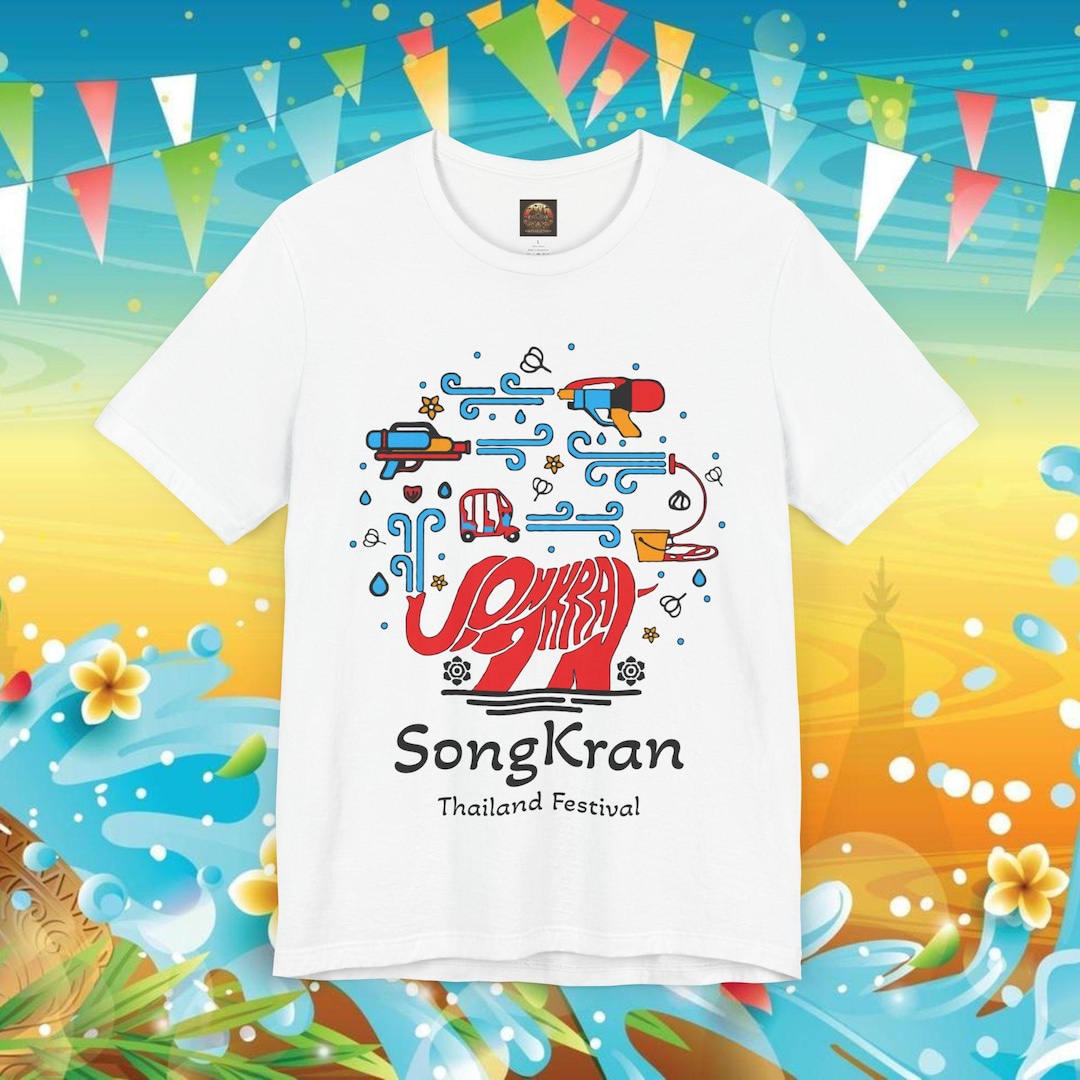 Songkran Festival Unisex Tee, Water Festival Tshirt, Thai New Year ...
