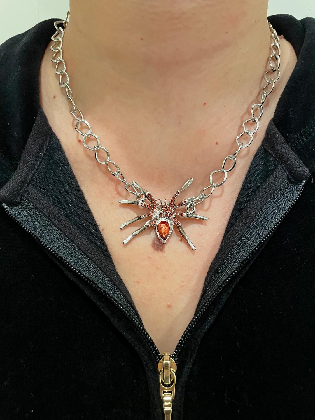 Spider Necklace, Gothic, Animal Pendant, Gift for Women, Mysterious ...