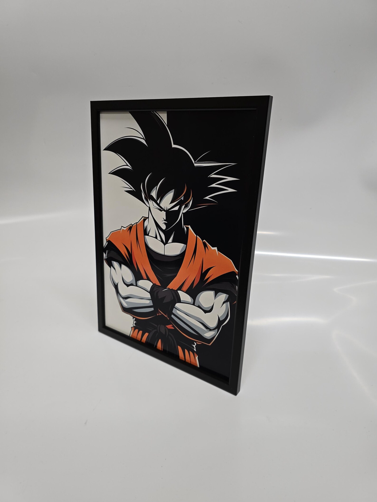 Son Goku, Dragon Ball Wall Picture, Framed, Anime, Black and White - Etsy