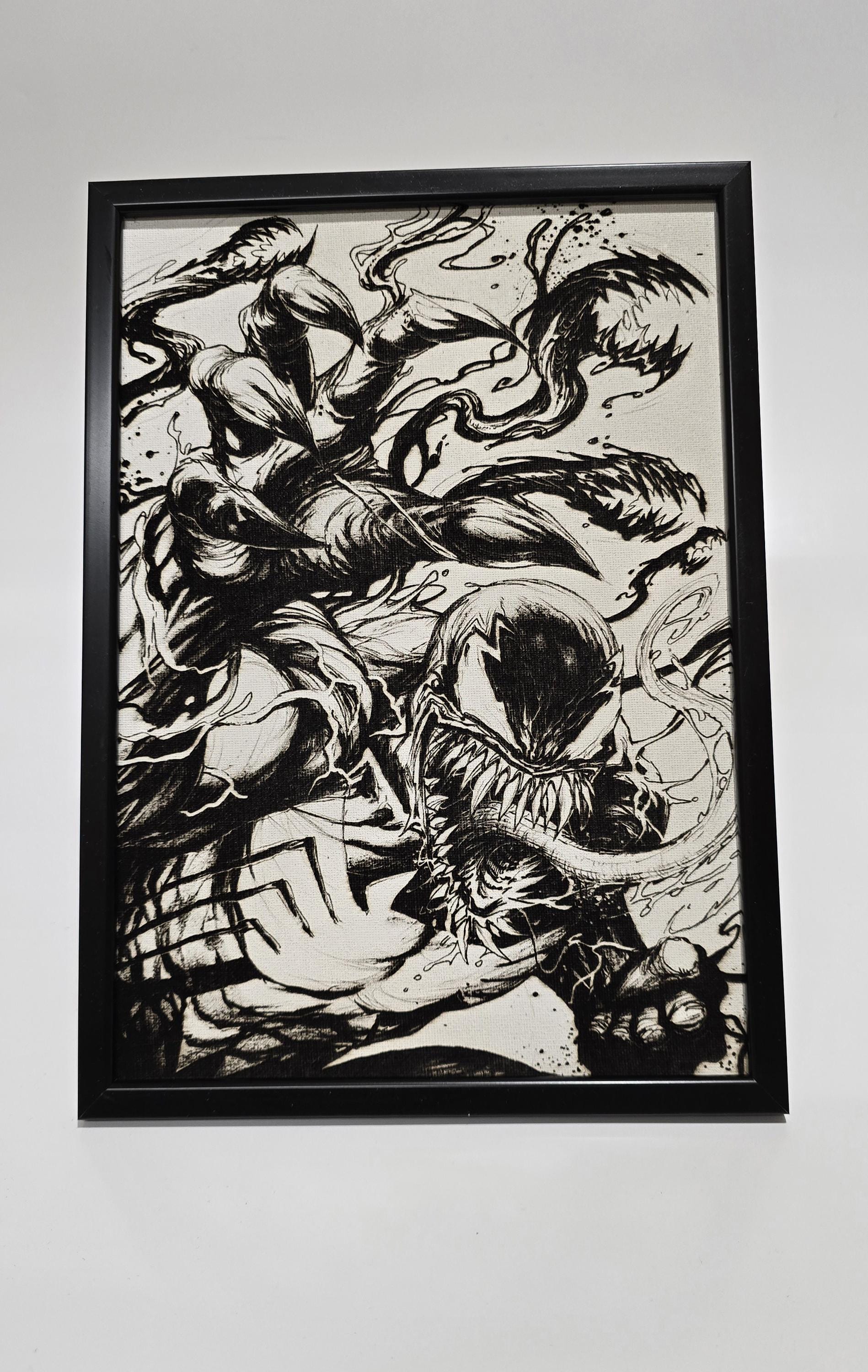 Venom, Wall Art, Laser Engraved, Black and White, - Etsy