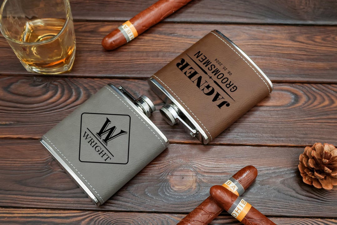 Personalized Leather Flask for Men,best Man Flask Gifts,custom Leather ...