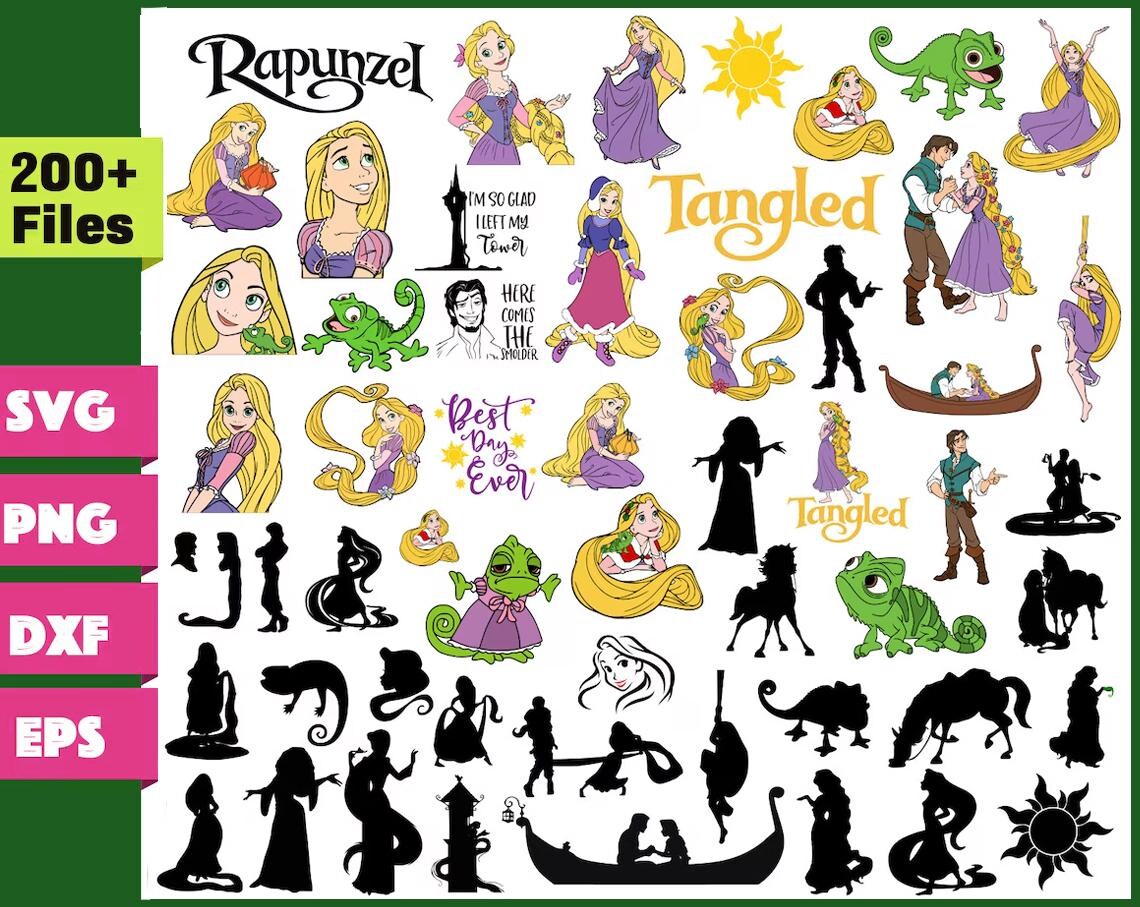 Tangled Princess SVG, Companion Clipart, Vector Files - Etsy