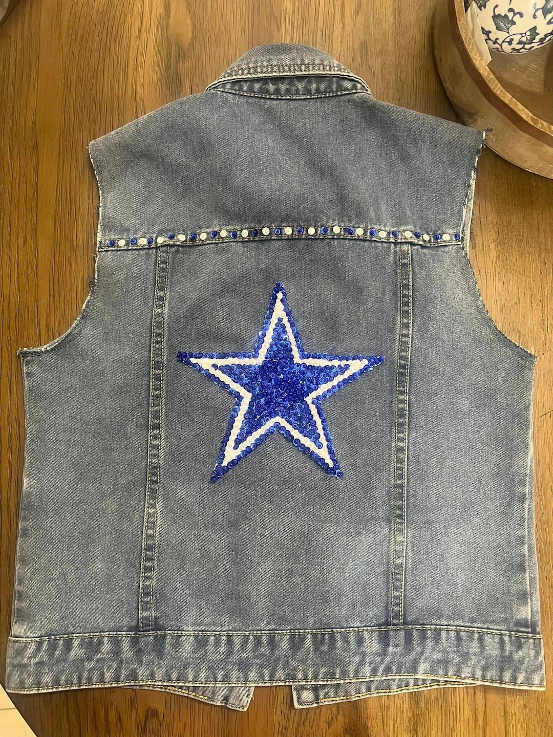 Dallas Cowboys Jean Vest - Etsy