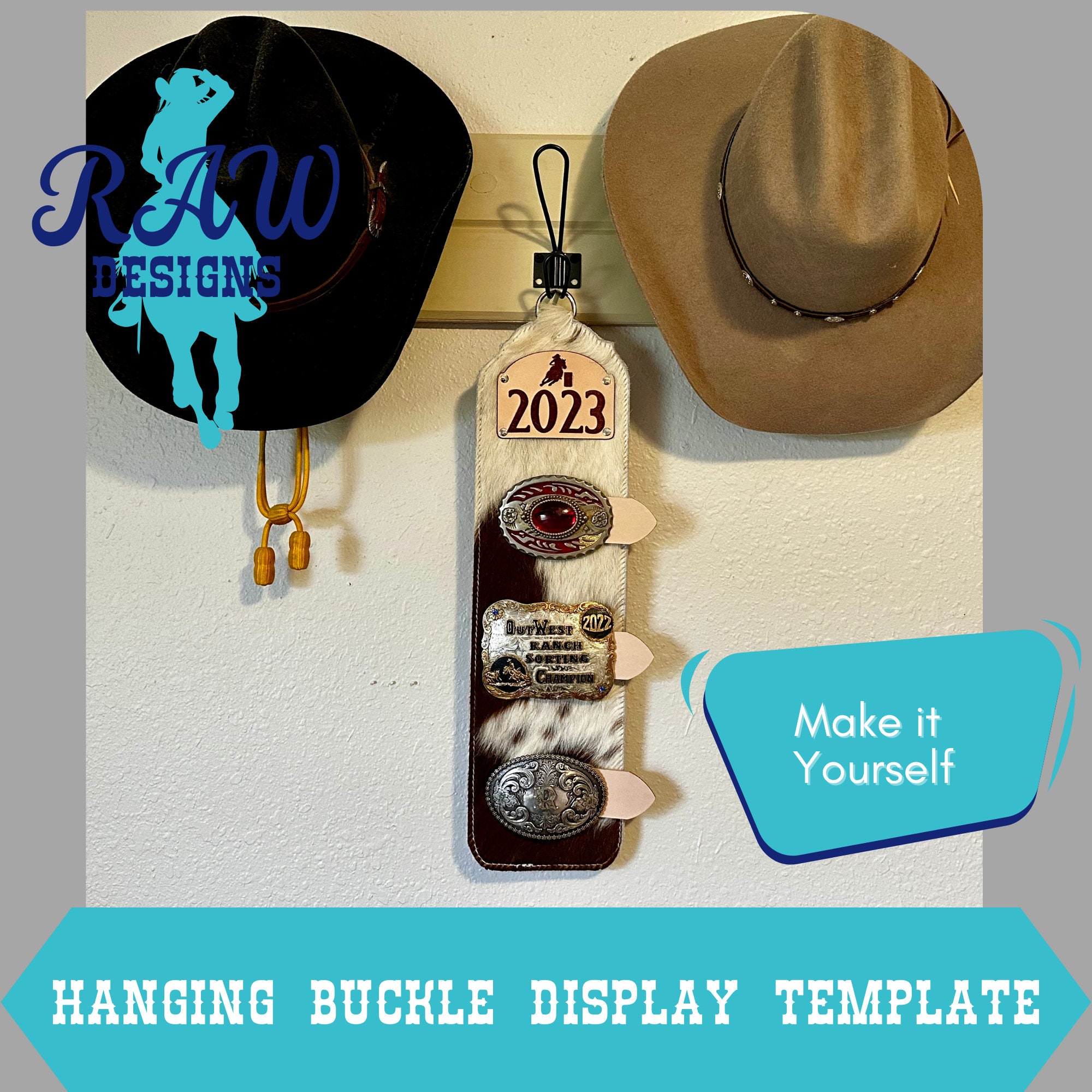 Hanging Buckle Display, Leather Template, Pdf Digital Pattern ...