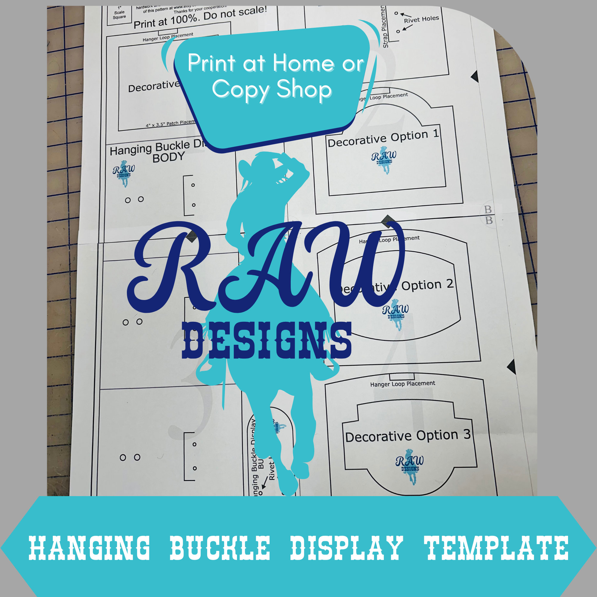 Hanging Buckle Display, Leather Template, Pdf Digital Pattern ...