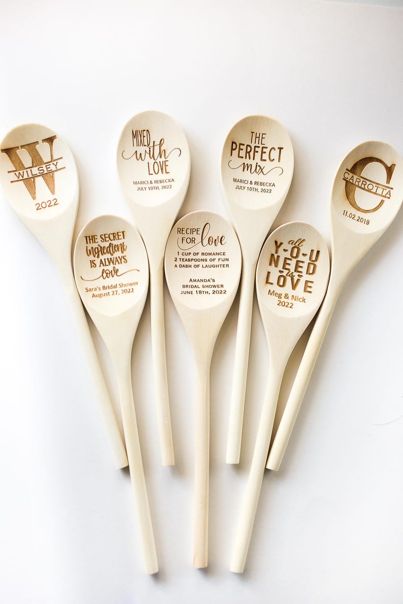 Personalized Beechwood Wooden Spoon Favors - Laser Engraved - Etsy