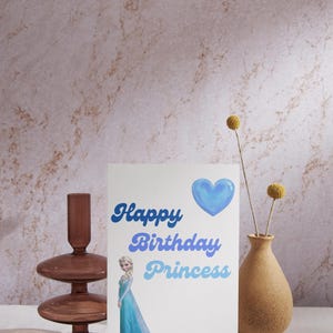 Printable Happy Birthday Card Elsa Frozen Theme / Instant Download PDF ...