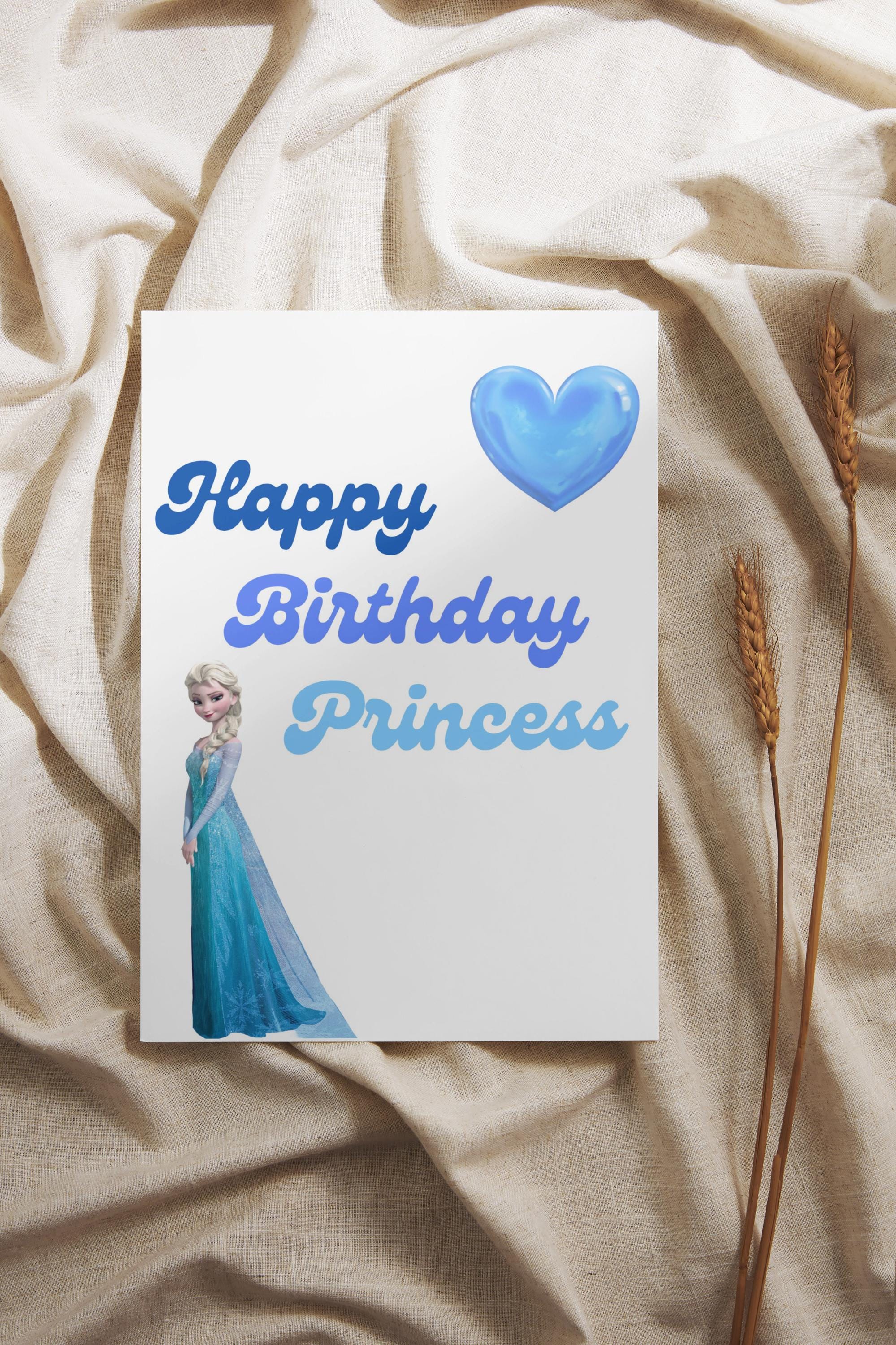 Printable Happy Birthday Card Elsa Frozen Theme / Instant Download PDF ...