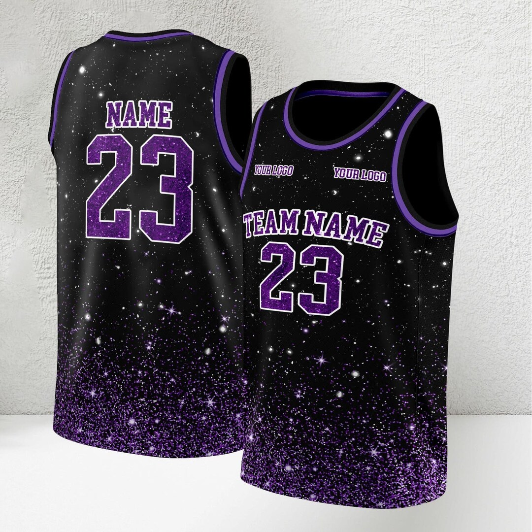 Personalized Glitter Basketball Jersey Team Name & Number, Custom Color ...