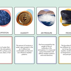 Weather and Climate Educational Flashcards – Atmospheric Science, Cloud ...