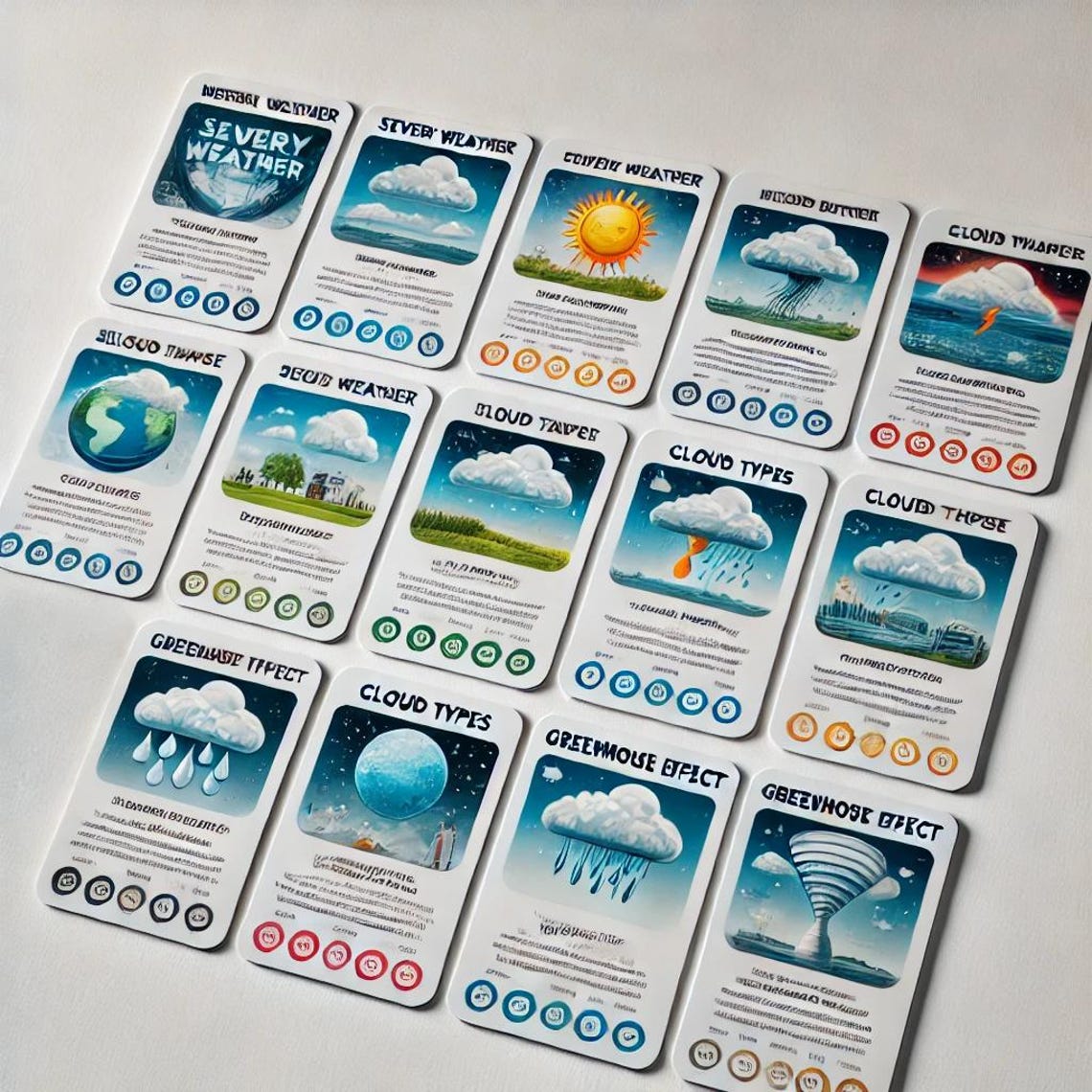 Weather and Climate Educational Flashcards – Atmospheric Science, Cloud ...