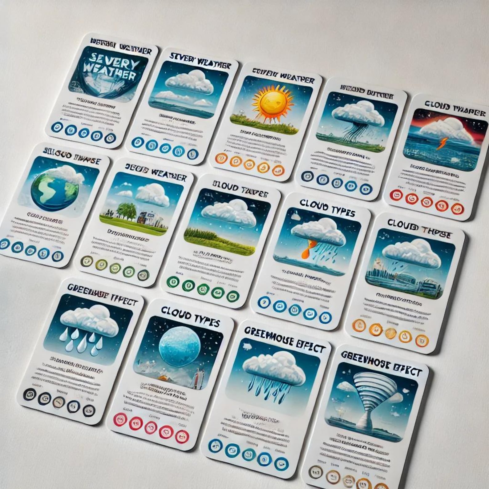 Weather and Climate Educational Flashcards – Atmospheric Science, Cloud ...